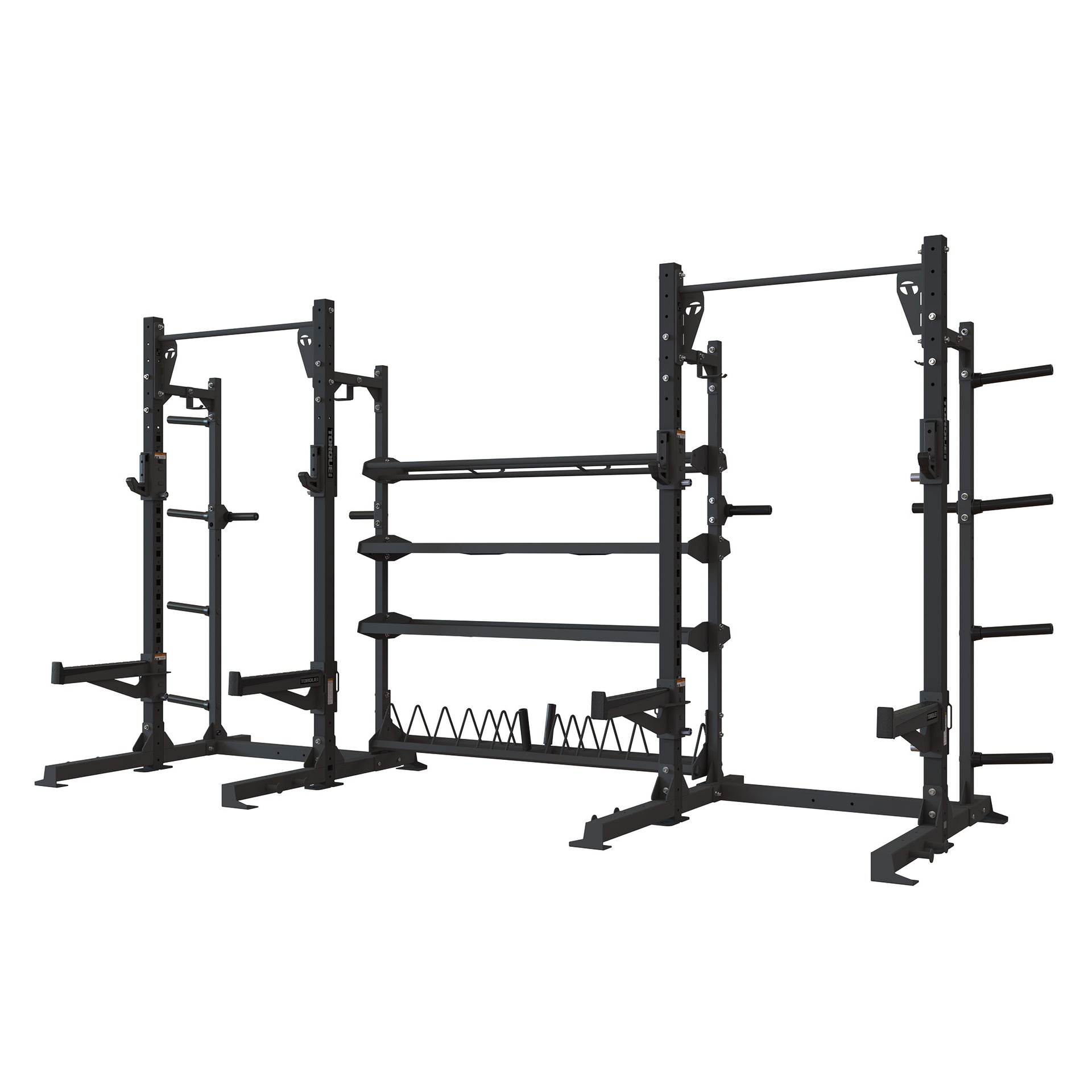 8 FT (2.4M) TR1 Double Half Rack with Storage – Torque Fitness - Commercial
